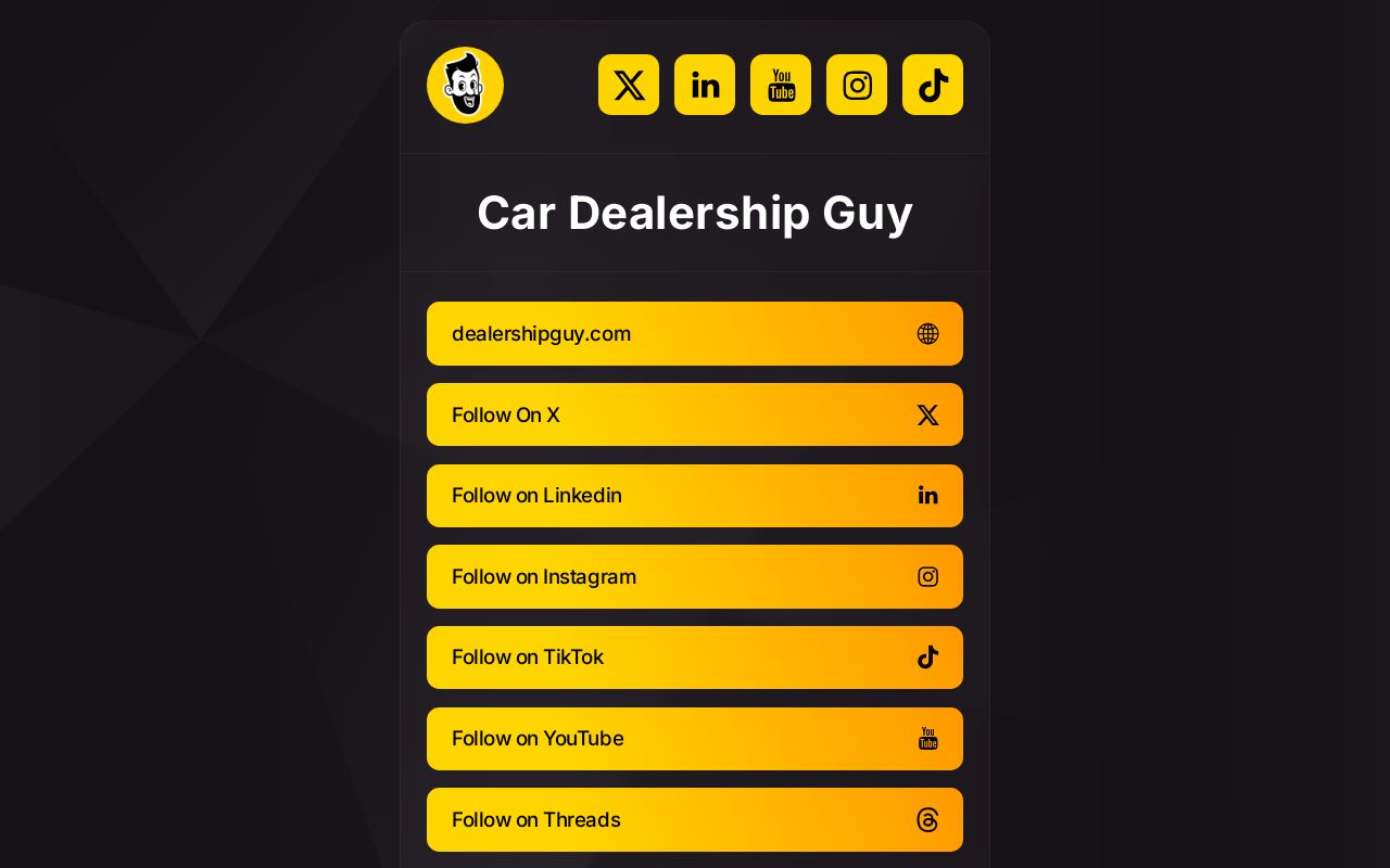 Car Dealership Guy Social Channels